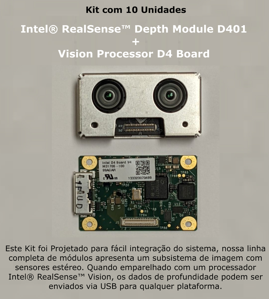 Intel RealSense Depth Module D401 + Vision Processor D4 Board Bundle ...