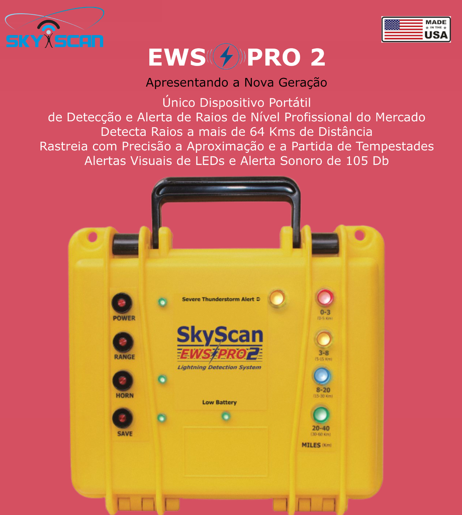 SkyScan EWS PRO 2 Lightning Detector | Detector de Raios e Tempestades ...