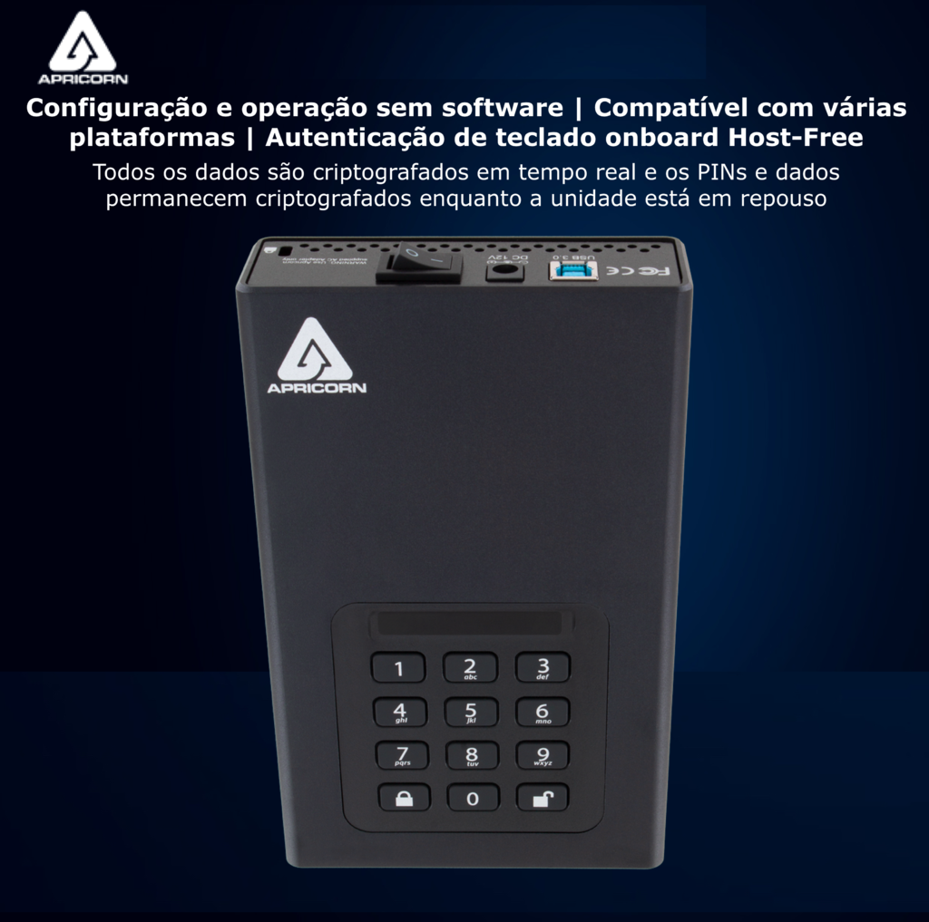 Apricorn 2 TB | USB 3.0 Hard Drive | Aegis Padlock AES-XTS 256-Bits | Disco Rígido Desktop ...