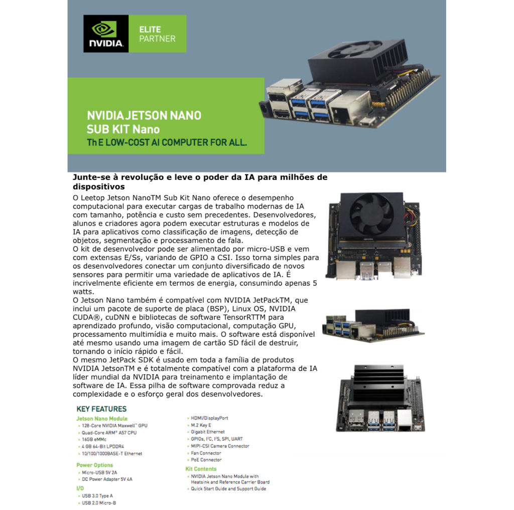 Nvidia Jetson Nano Developer Kit B01 + Waveshare Binocular Camera Depth Stereo Module 8MP