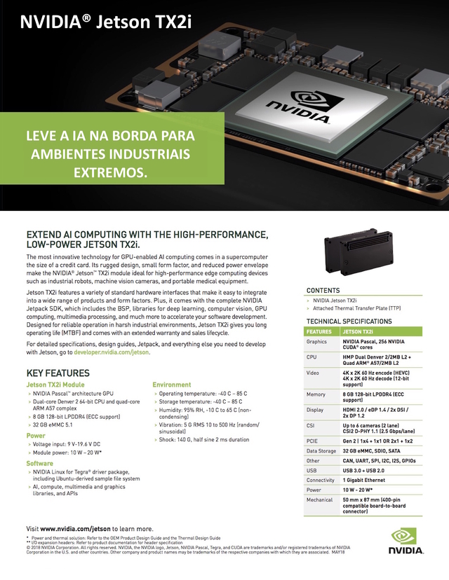 NVIDIA Jetson TX2i Module 900-83489-0000-000 NVIDIA Jetson TX2i Module 900-83489-0000-000
