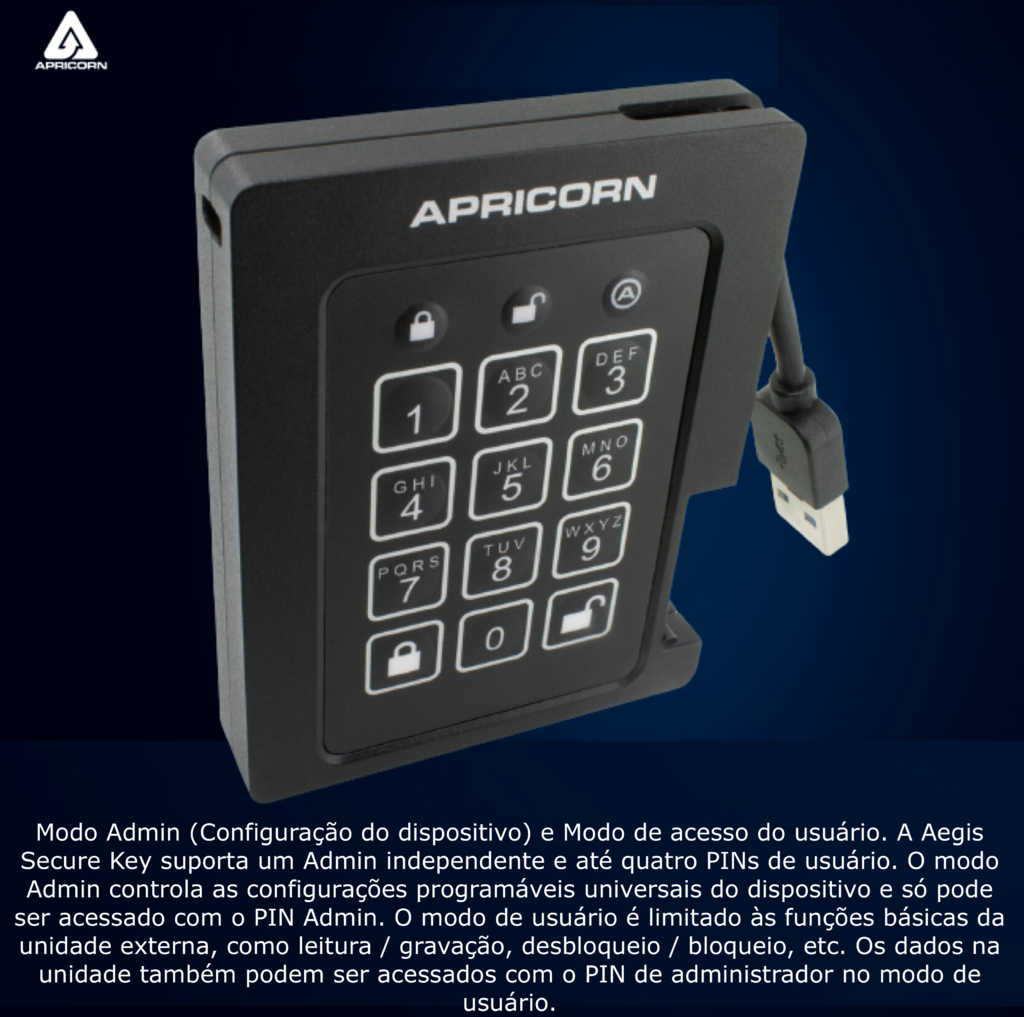 Apricorn Aegis 4 TB Padlock | SSD Portátil | USB 3.0 Robusto | Aegis ...