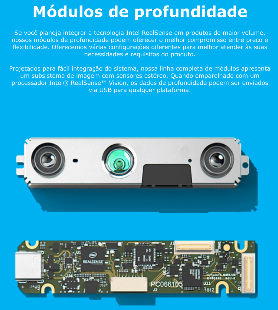 Intel RealSense Depth Module D430 + Vision Processor D4 Board Bundle ...