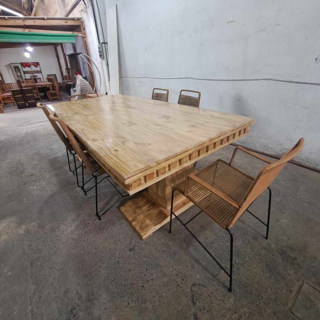 MESA RESTORATION + SILLAS TULUM - Muebles Priscob
