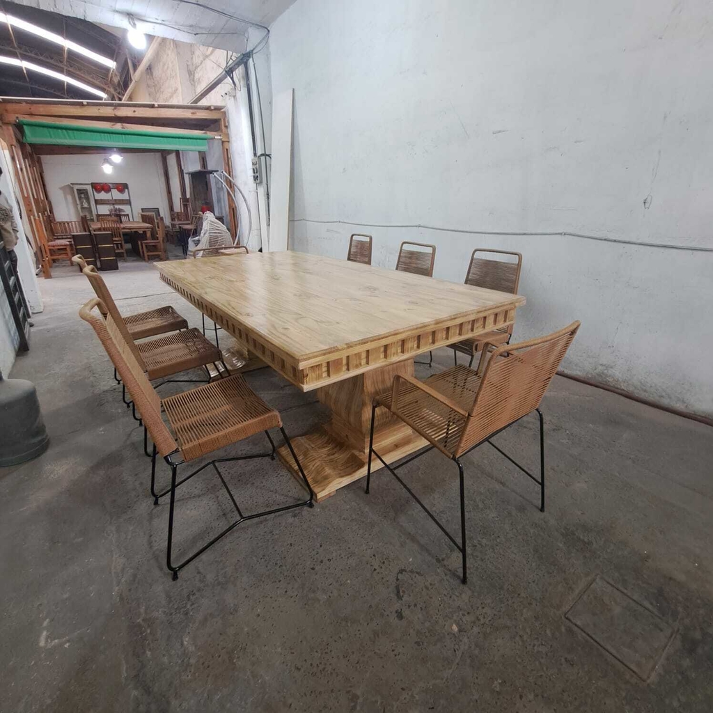 MESA RESTORATION + SILLAS TULUM - Muebles Priscob