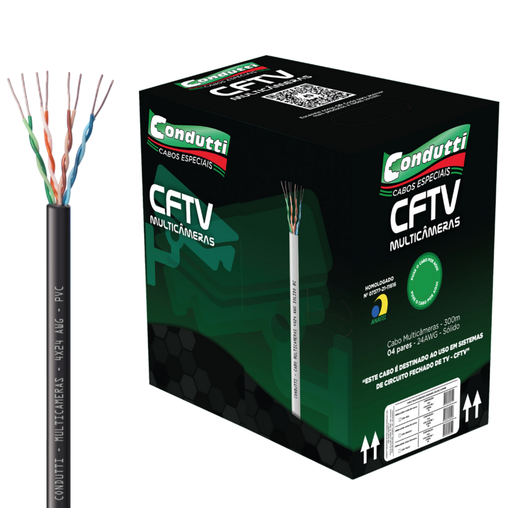 Cabo de Rede Internet Lan UTP RJ45 Preto CX 300M - Força e Luz