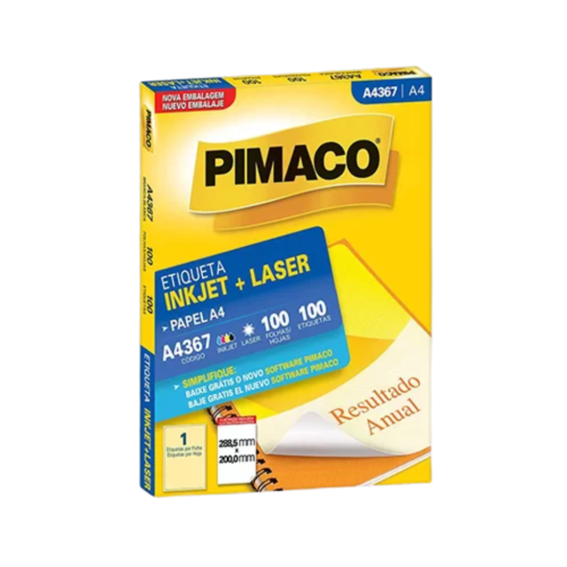Etiqueta A4367 288x200 Pimaco (com 100 unidades)