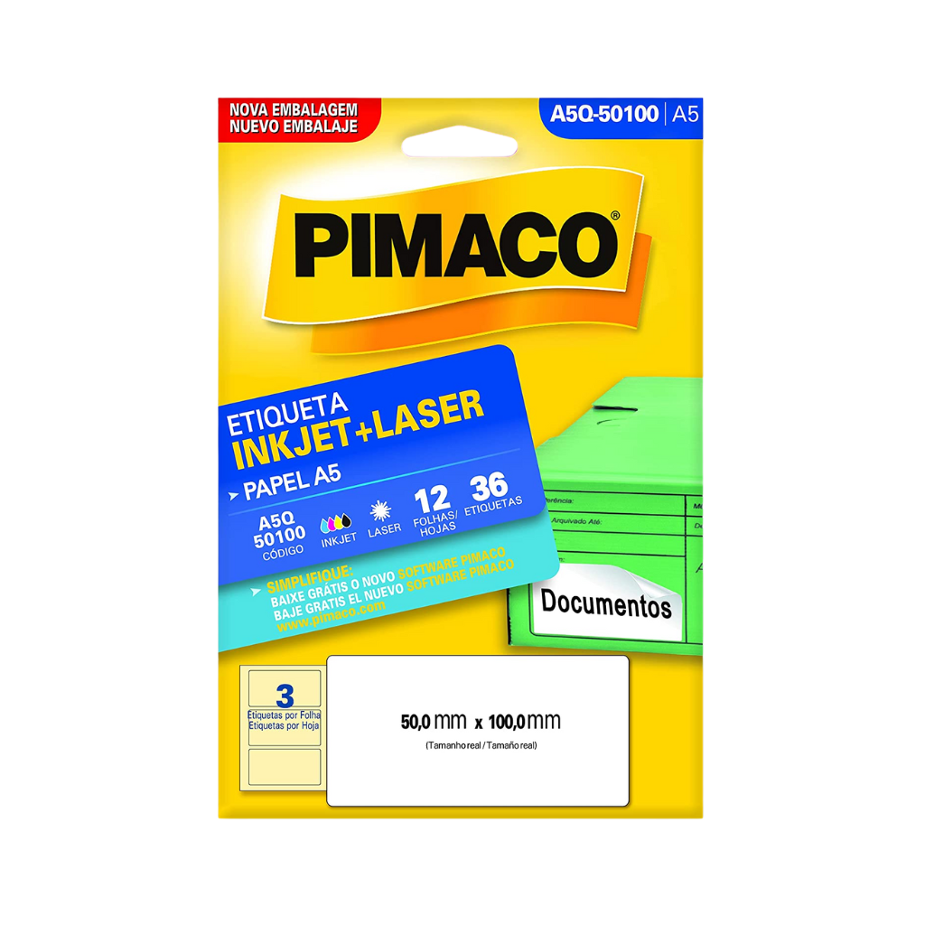 Etiqueta A5Q-50100 50x100 Pimaco (com 36 unidades)