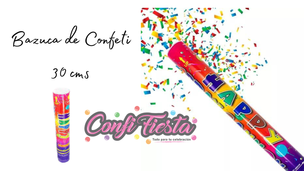Caja bazuca confeti 30 cms