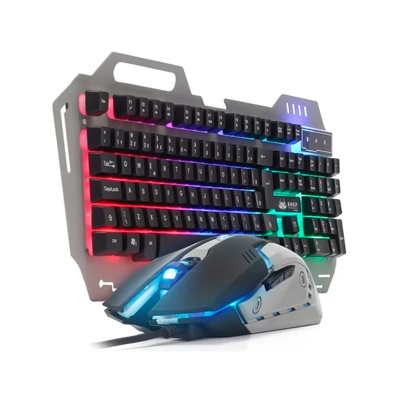 Kit Gamer Teclado Semi Mecânico e Mouse Knup KP-2054 RGB