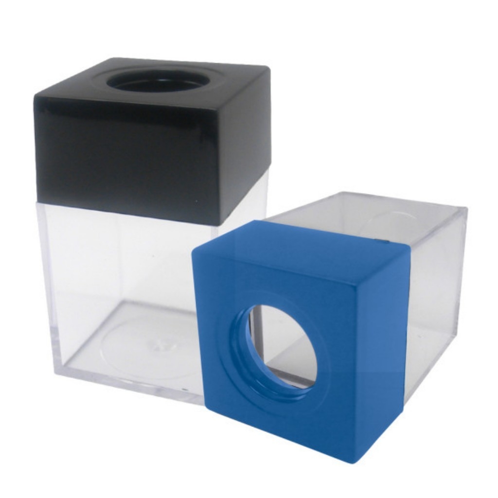 Porta Clips Bote Dispensador para Escritorio Clips de Colores Incluidos