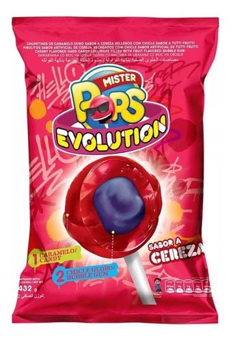 CHUPETÍN POPS EVOLUCIÓN CEREZA× 25u - Cotimania