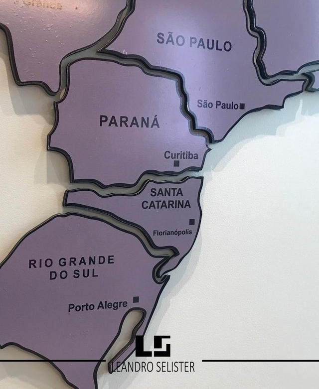Mapa Brasil MDF - Comprar em Atelier Leandro Selister