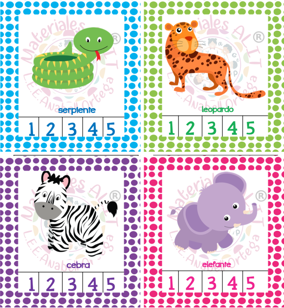 Animales por número de sílabas - MaterialesALIT