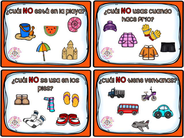 Tarjetas de preguntas negativas - MaterialesALIT