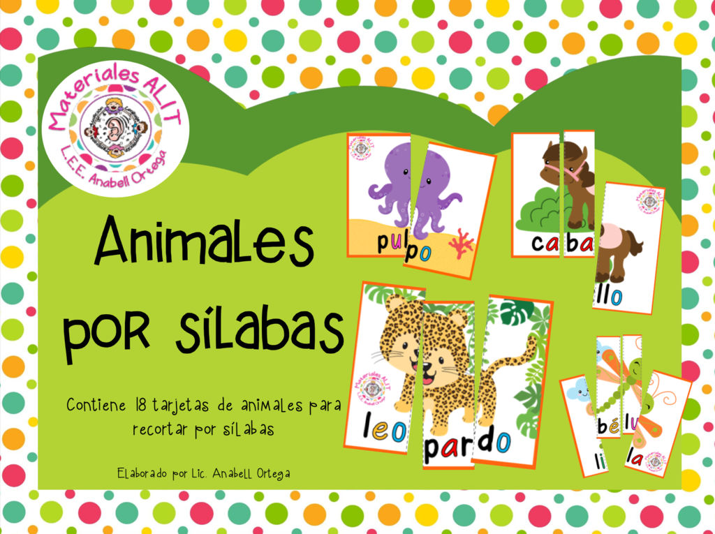 Animales por sílabas - Comprar en MaterialesALIT