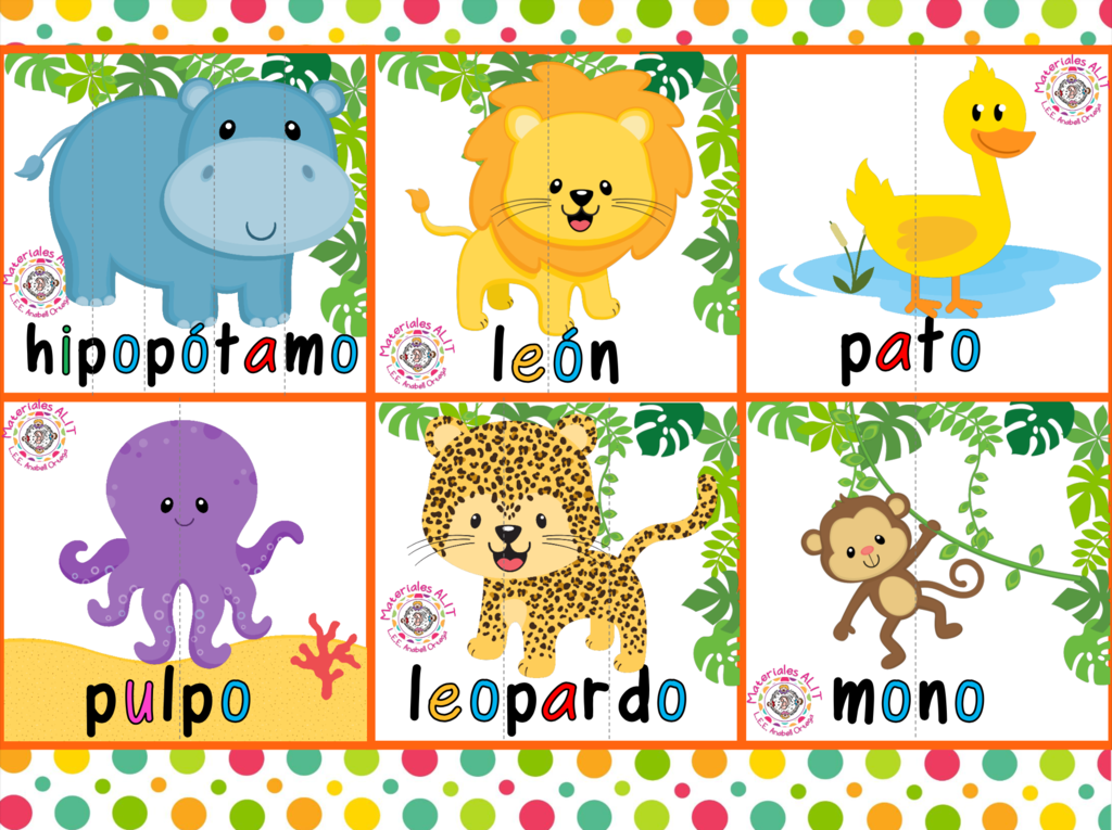 Animales por sílabas - Comprar en MaterialesALIT