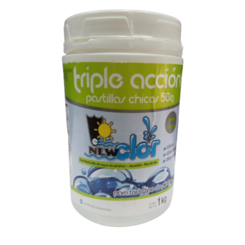 PASTILLAS CLORO TRIPLE ACCION 50g 1KG NEW CLOR