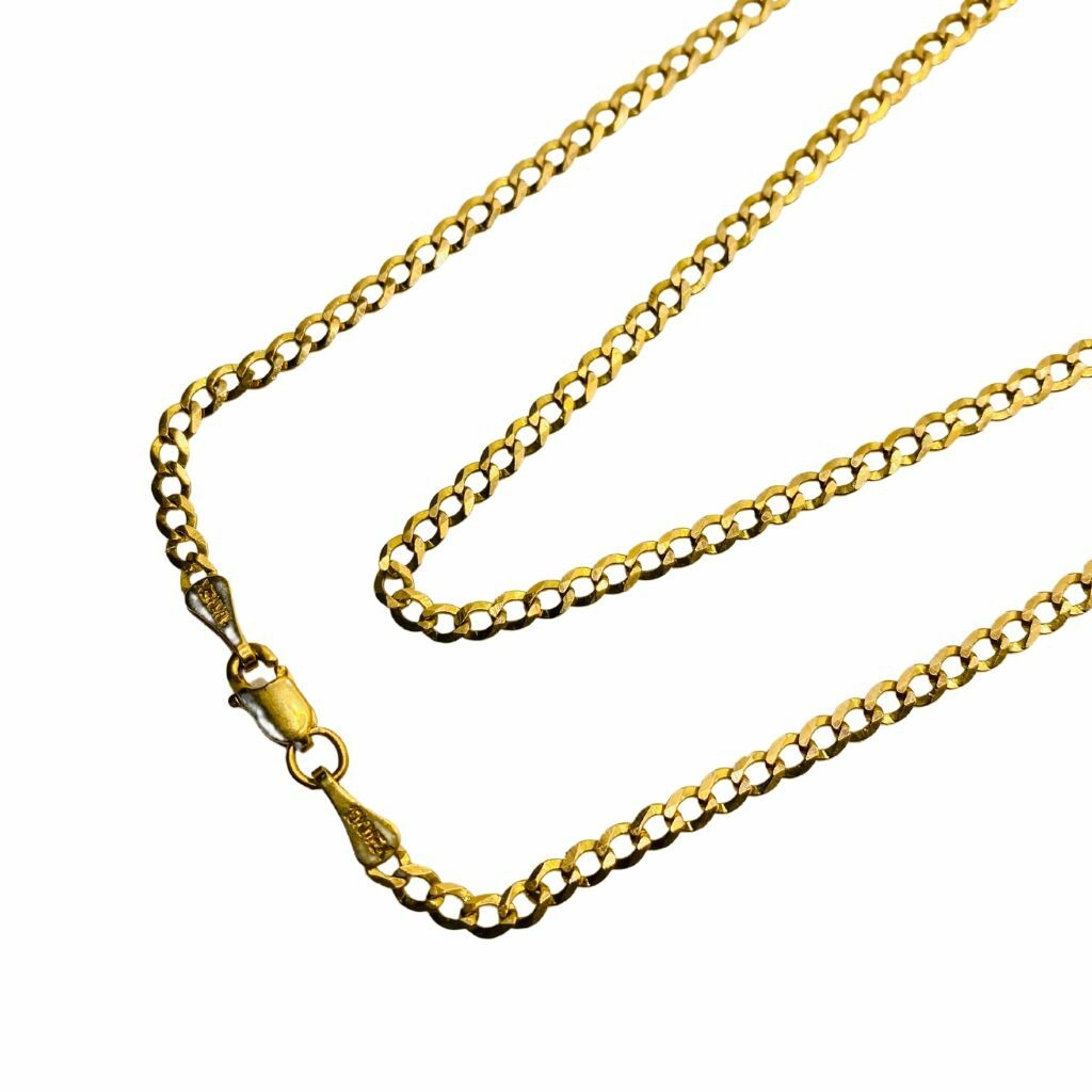 Cadena Barbada Oro Amarillo 10K 45cm