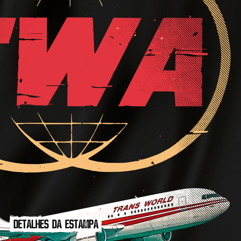 Camiseta Retrô TWA Logo Aeronave Unissex - RETRÔ 789