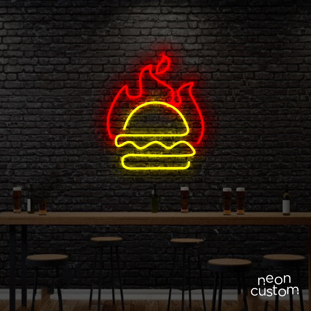 Neon Led Hamburguer Na Chapa - Comprar em NeonCustom