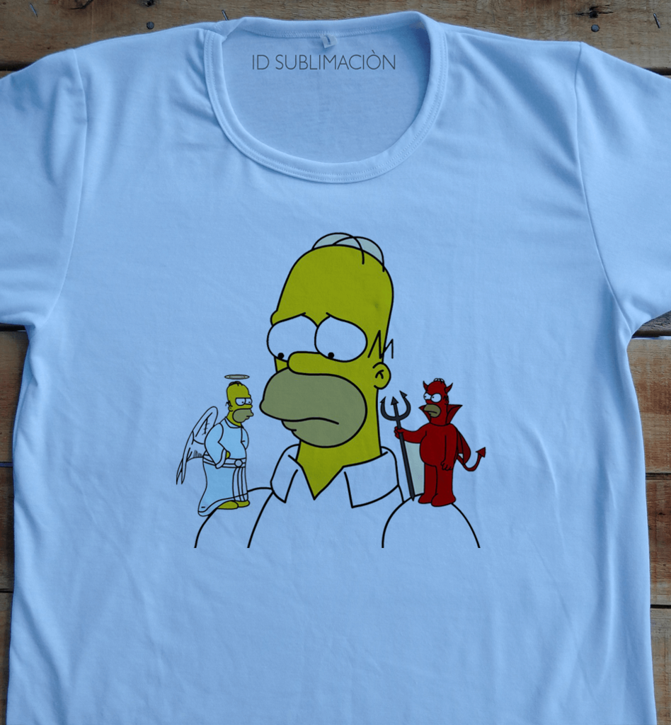 Remera unisex Homero Ángel y demonio Los Simpson