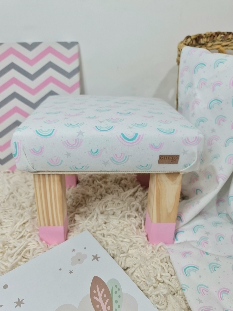 Banquito Infantil de Madera Nordico Arcoiris