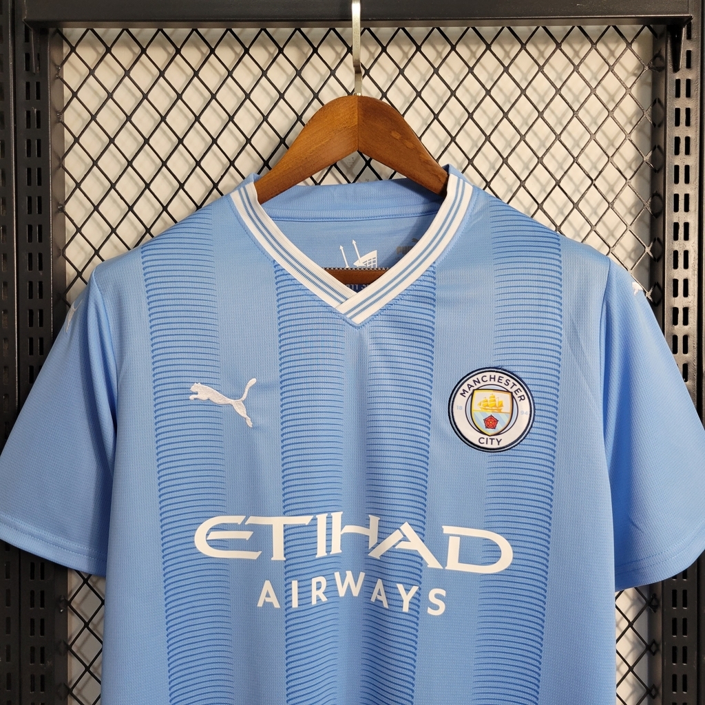Camisa Manchester City I 23/24 Torcedor Masculina - Azul