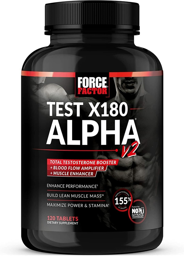 Teste X180 Alpha v2 Testosterona Booster para homens, 120 comprimidos