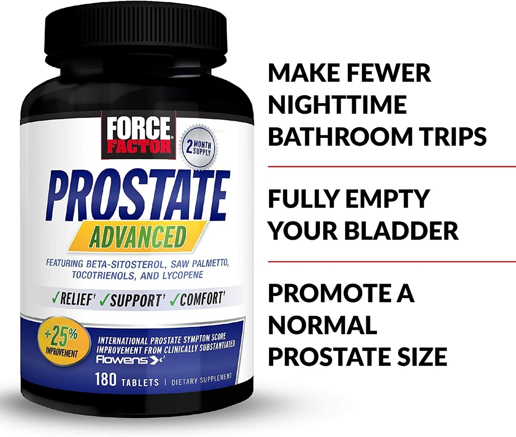 Force Factor Prostate Advanced, 180 Comprimidos Importado USA