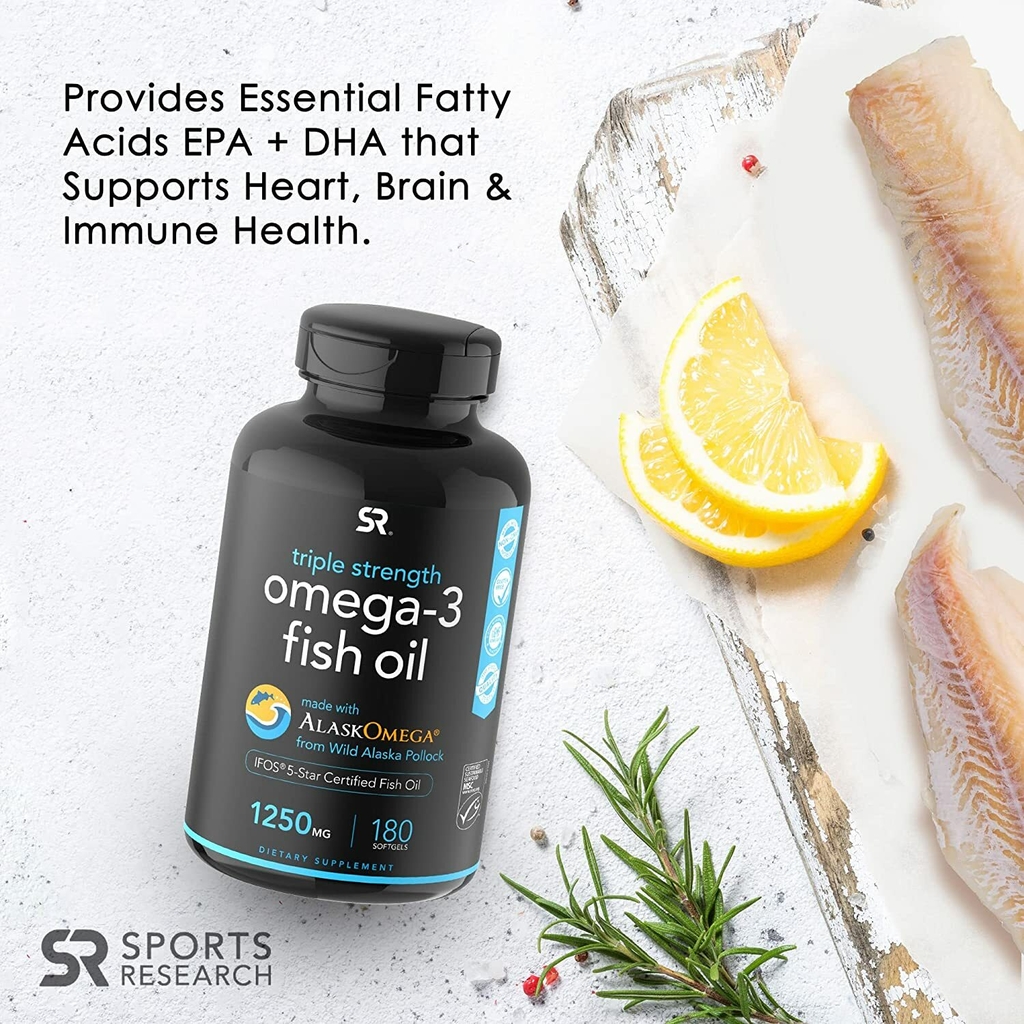Ômega 3 Fish Oil do AlasKa (1250mg por cápsula), 180 capsulas