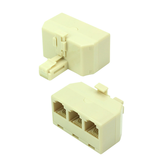 Adaptador para Telefone 1 RJ11 Macho x 3 RJ11 Fêmea MXT