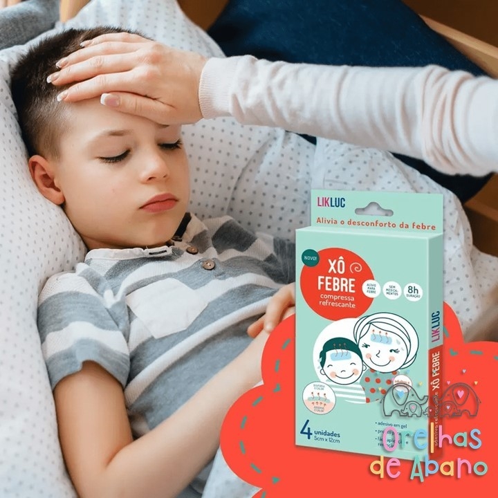Xô Febre Compressa Adesiva Refrescante LikLuc com 4 Unidades