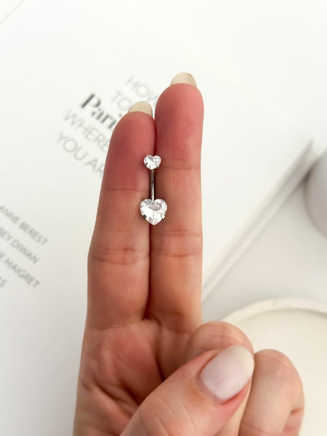 PIERCING CORAZÓN QA674 - Comprar en Acero Blanco