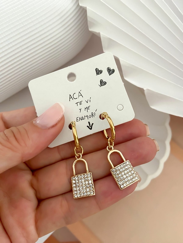 ARGOLLA CANDADO BRILLOS - Comprar en Acero Blanco