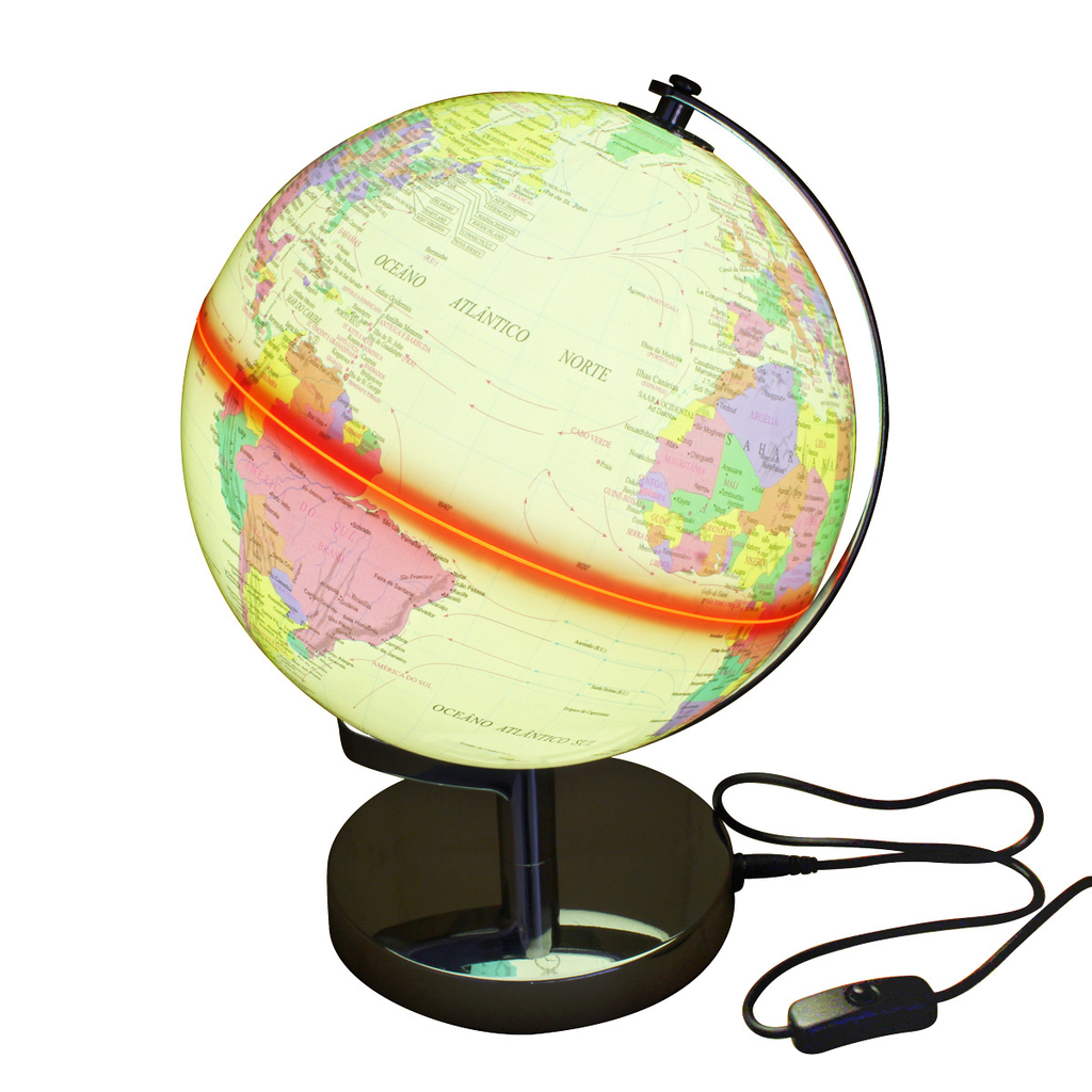 Globo Terrestre Iluminado Edição Luxo Ivory 27cm Verito