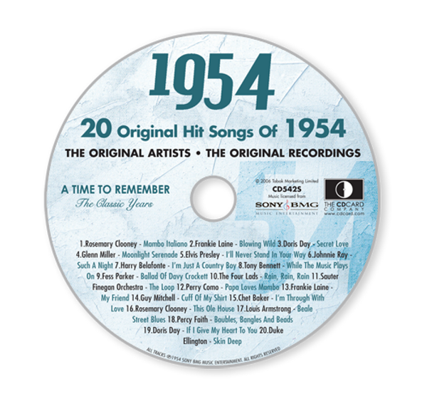 CD 20 Original Hit Songs Of 1954 - Discolândia