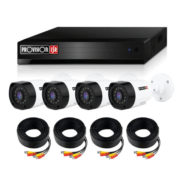 KIT PROVISION PAK4LIGHTCC2MP 4 CAMARAS - 1DVR - 4CABLES