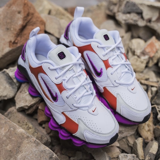 NIKE SHOX TL NOVA - BRANCO E ROXO- 12 MOLAS - RL STORE