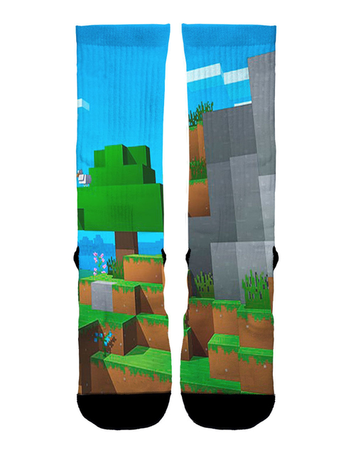 Meia Personalizada - Minecraft Terreno - MEIAS ELITE