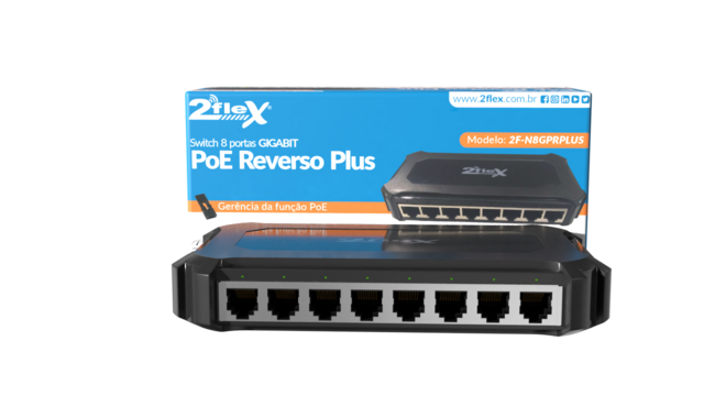 SWITCH GIGA PLUS POE REVERSO 548V VLAN - 2F-N8GPRPLUS - 2FLEX