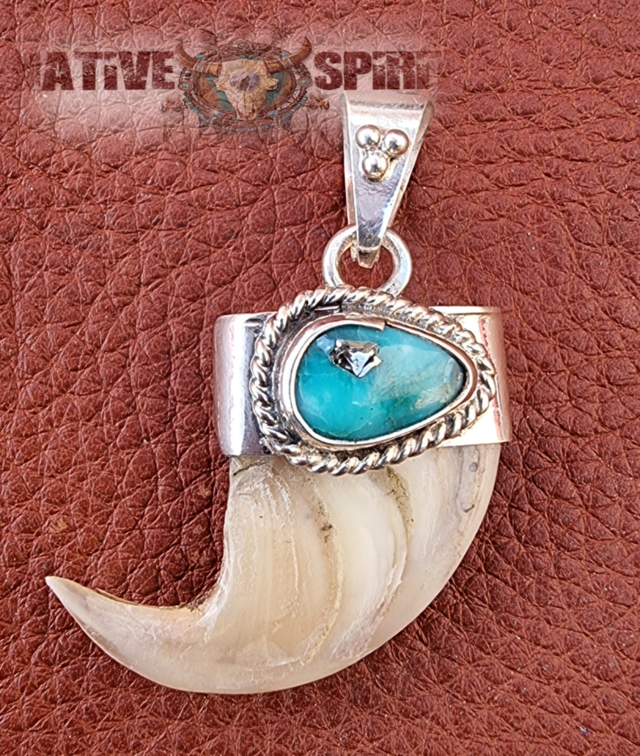 Dije de Garra de Jaguar con Turquesa - Native Spirit