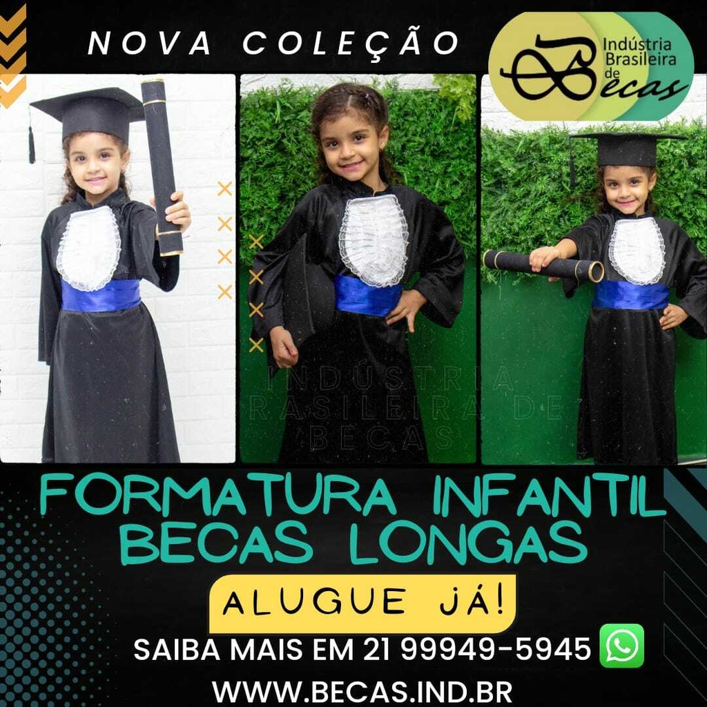 Beca de formatura infantil longa