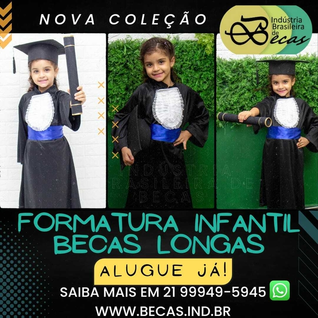Beca de formatura infantil longa