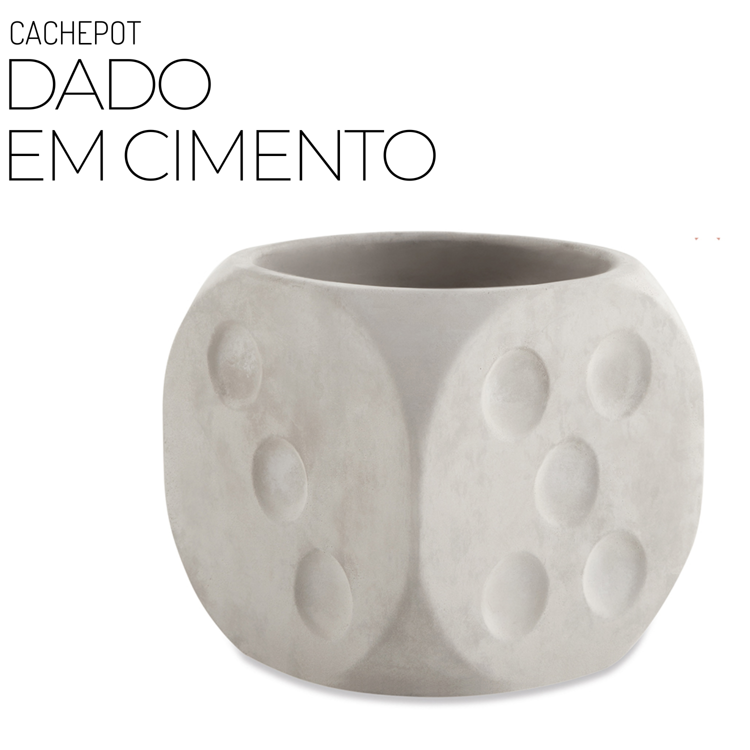 Vaso Cachepot Dado em Cimento | Ofertas | USA E DECORA