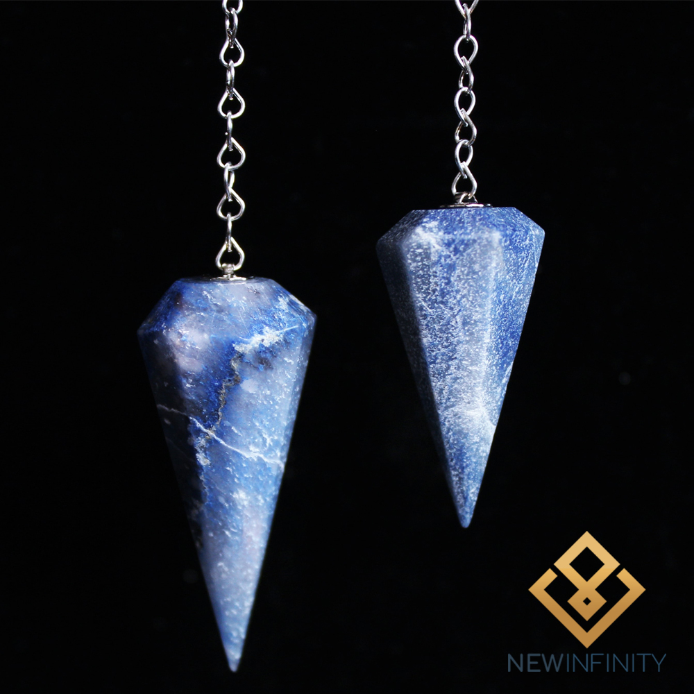 Pêndulo de Radiestesia em Quartzo Azul