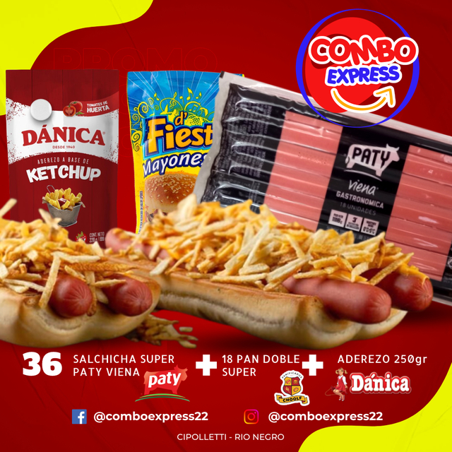 Combo 069 - 18 Súper pancho Doble Paty Gastronomica Combo 069 - 18 Súper pancho Doble Paty Gastronomica