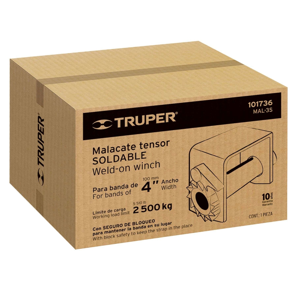 Malacate soldable para banda de 4' ancho, Truper