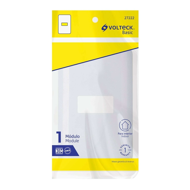 Placa 1 modulo de ABS, blanca, Volteck Basic