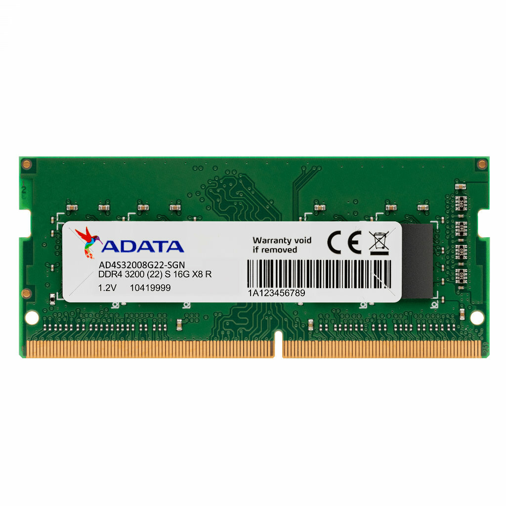 MEMORIA RAM LAPTOP DDR4 8GB (3200MHZ) ADATA SIN DISIPADOR AD4S32008G22-SGN